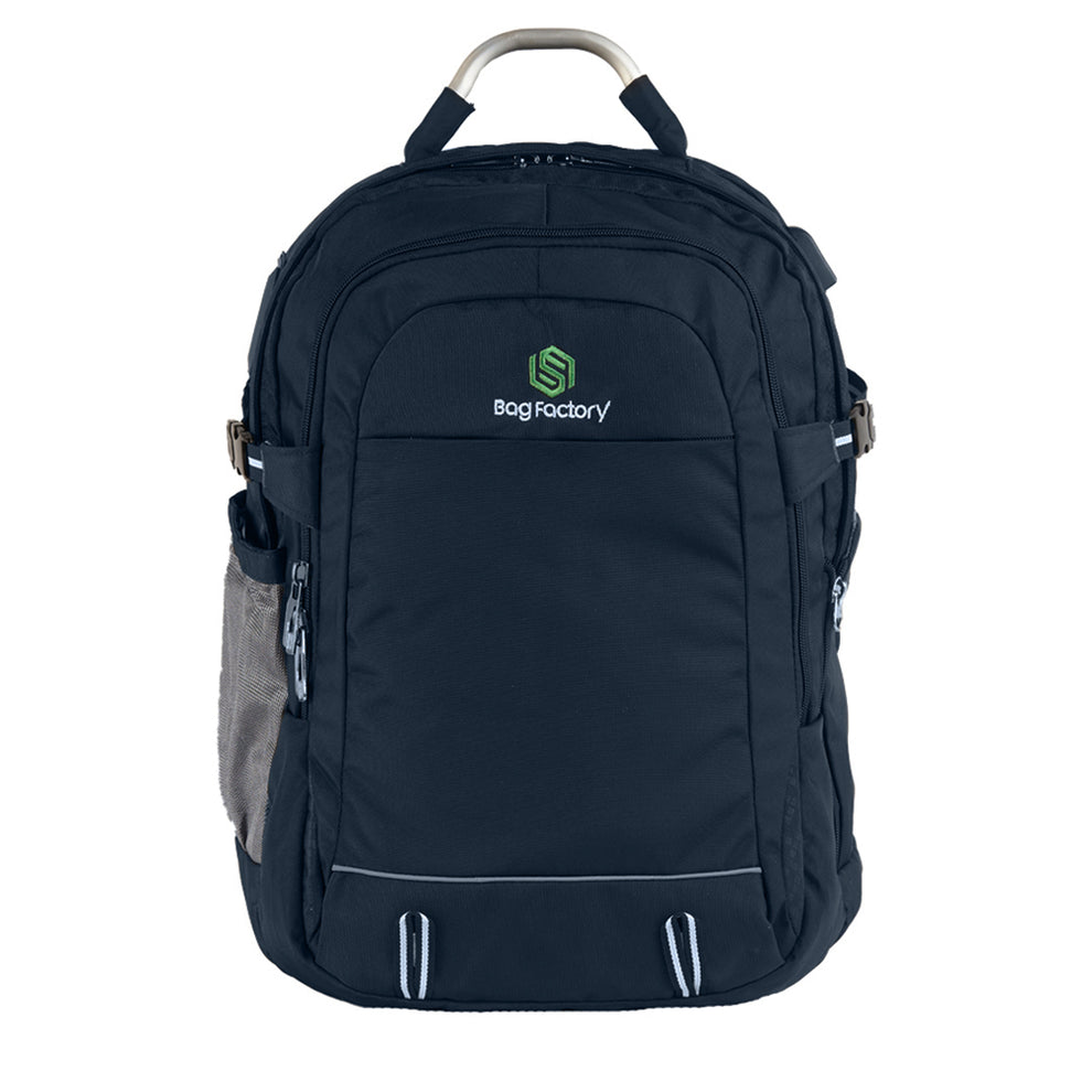BAG FACTORY Casual Water Resistant Backpack 02 with USB Charging Port ...